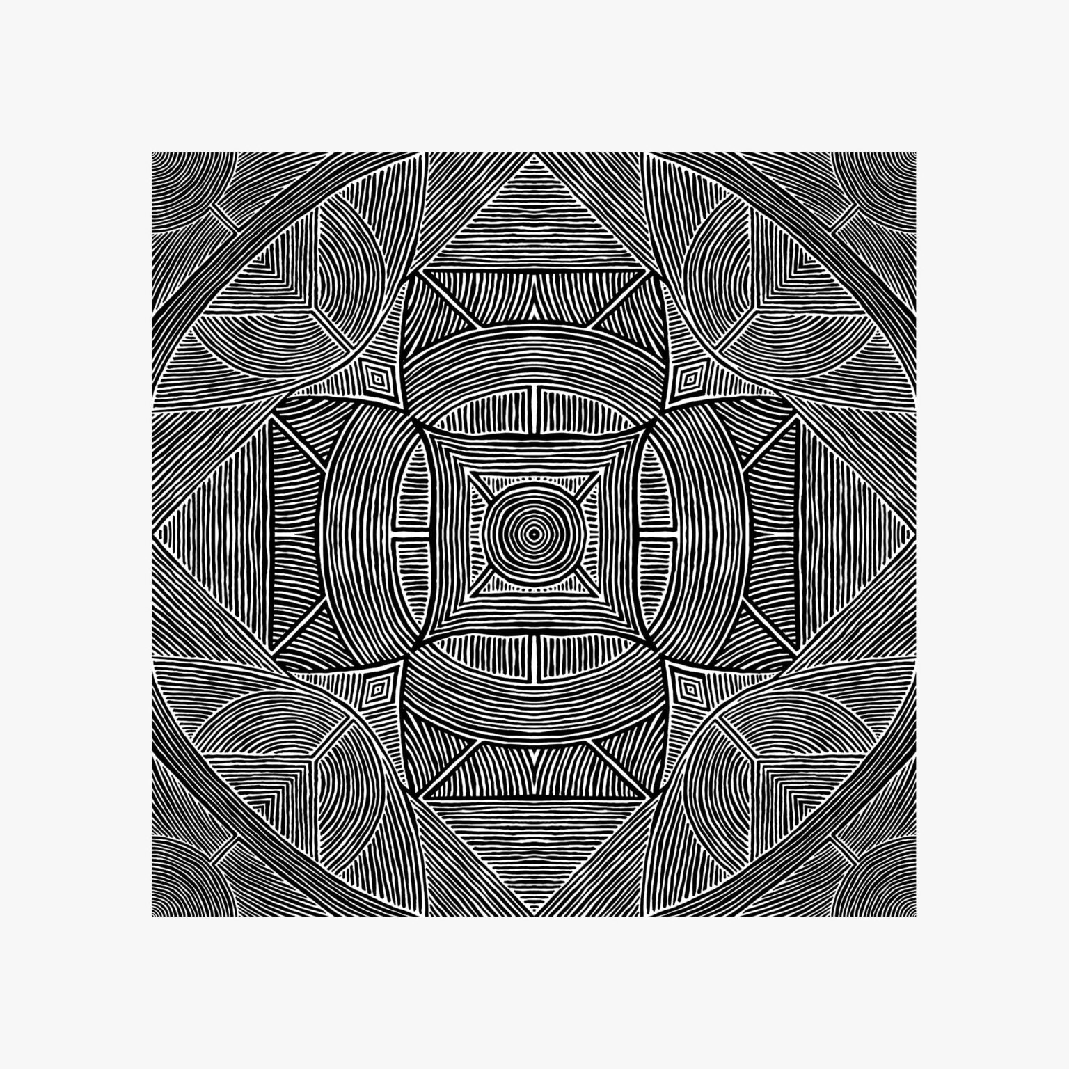 Digital Art Mandala Optical Star - Cinquerosso Arte